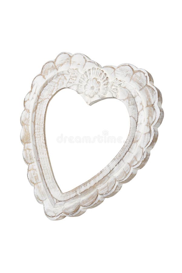 Old White Heart Picture Frame Stock Image - Image of heart, luxury ...