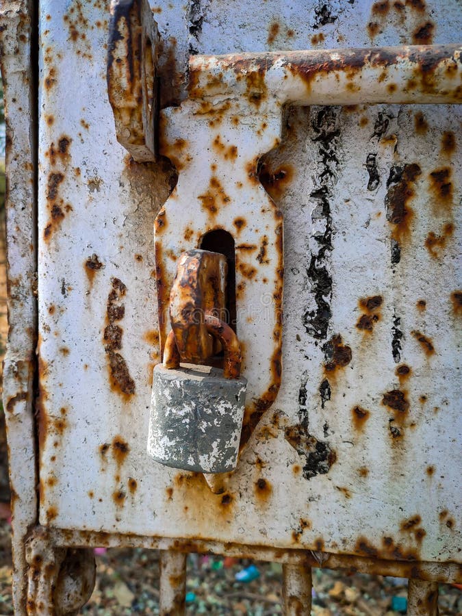 Old Lock on the Door in Very Bad Condition Stock Image - Image of ...