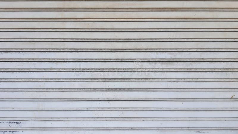 Old White Metal Roller Shutter Door. Line Pattern Texture Background ...