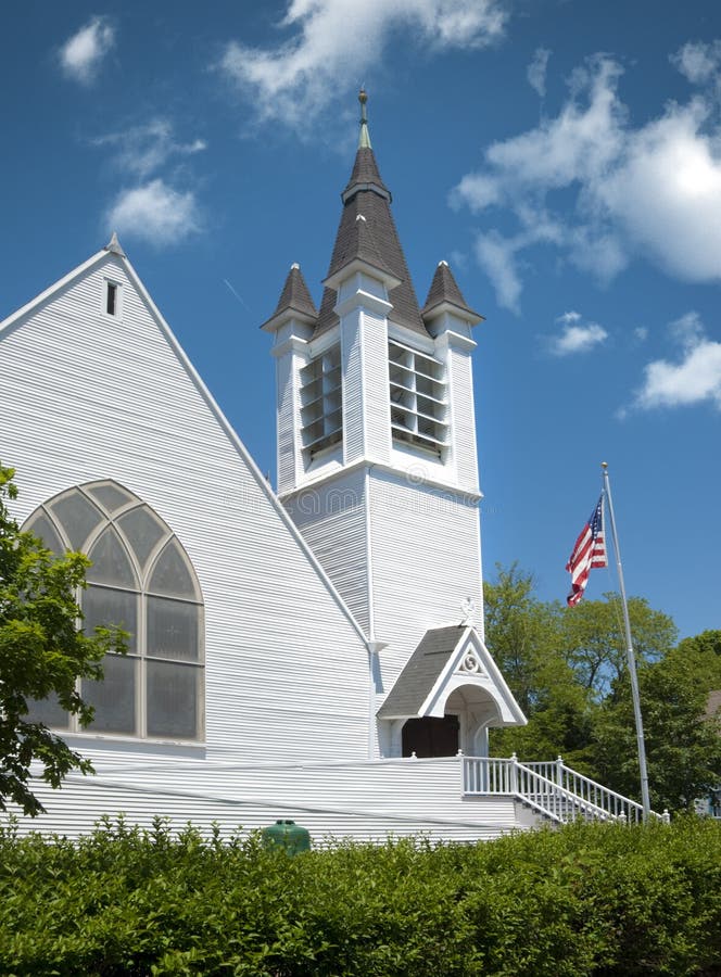 Classic White Country Church Stock Photo - Image of christian, building ...