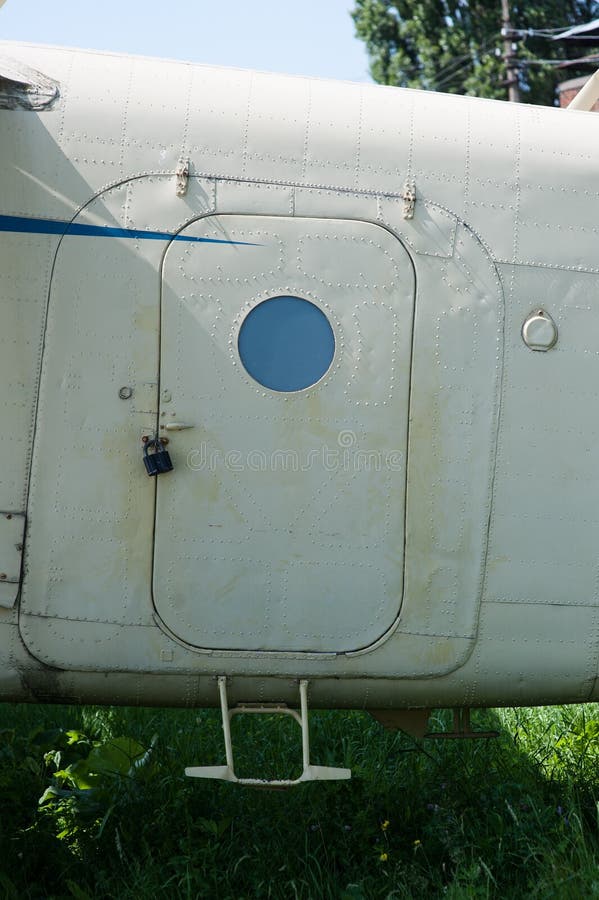 Old White Painted Aircraft Door Close Up Stock Image - Image of metal ...