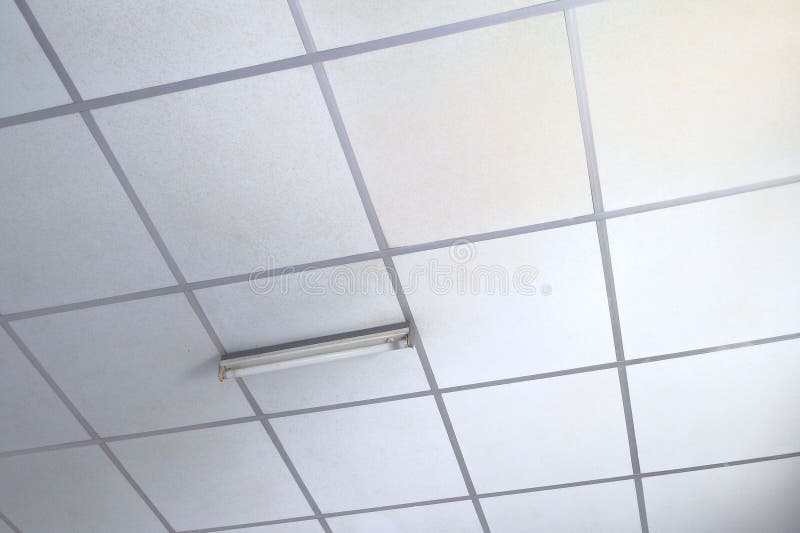 Old White Panels for Suspended Ceiling. Stock Photo - Image of shape ...