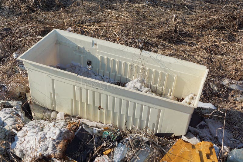 Old White Plastic Box Lies on a Pile of Garbage Stock Photo - Image of ...