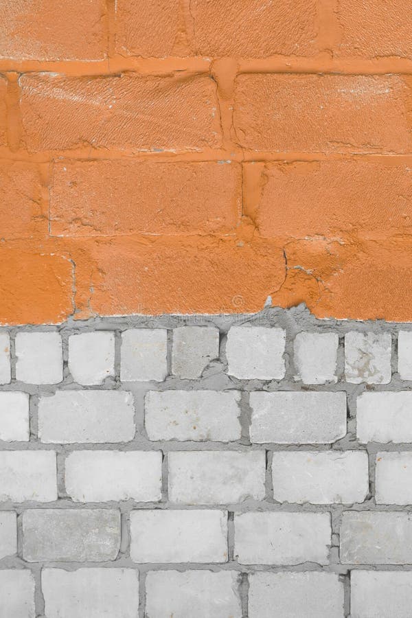 Orange Peach Color Paint Silicate Blocks Brick Wall Texture Background ...