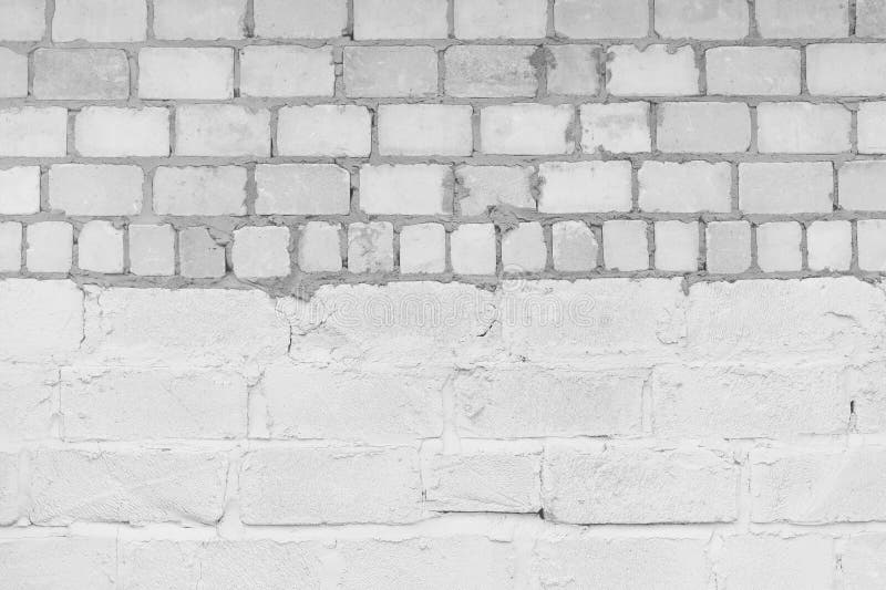 Old White Silicate Blocks Brick Wall Two Colors Light Grey Paint ...