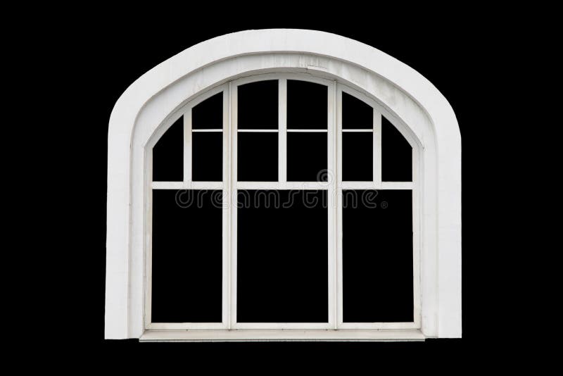 Old White Window Isolated on Black Background Stock Photo - Image of ...