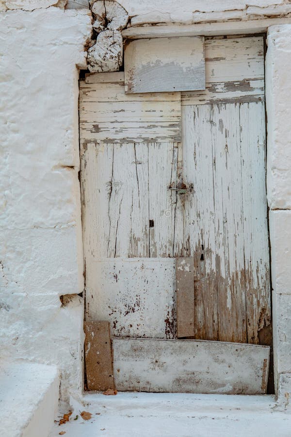 Old white wooden door stock image. Image of architecture - 251273171