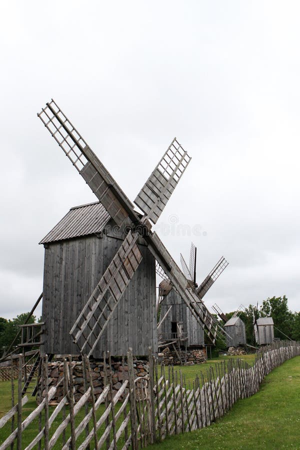 Old wind mills stock photo. Image of wind, wood, working - 36473538