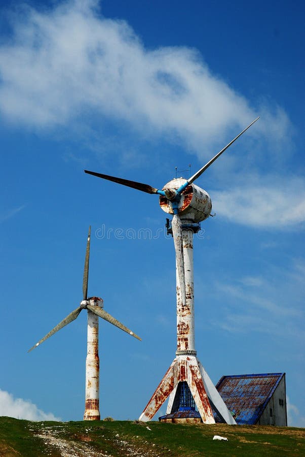 Old wind turbines stock photo. Image of danish, turbine - 6660220