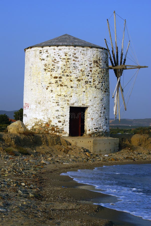 Windmills of Patmos island stock image. Image of chora - 33026349
