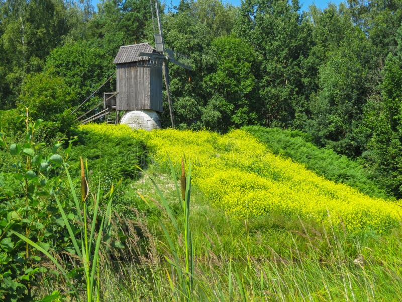 Old Windmill in Estonian Countryside Stock Photo - Image of ecology ...