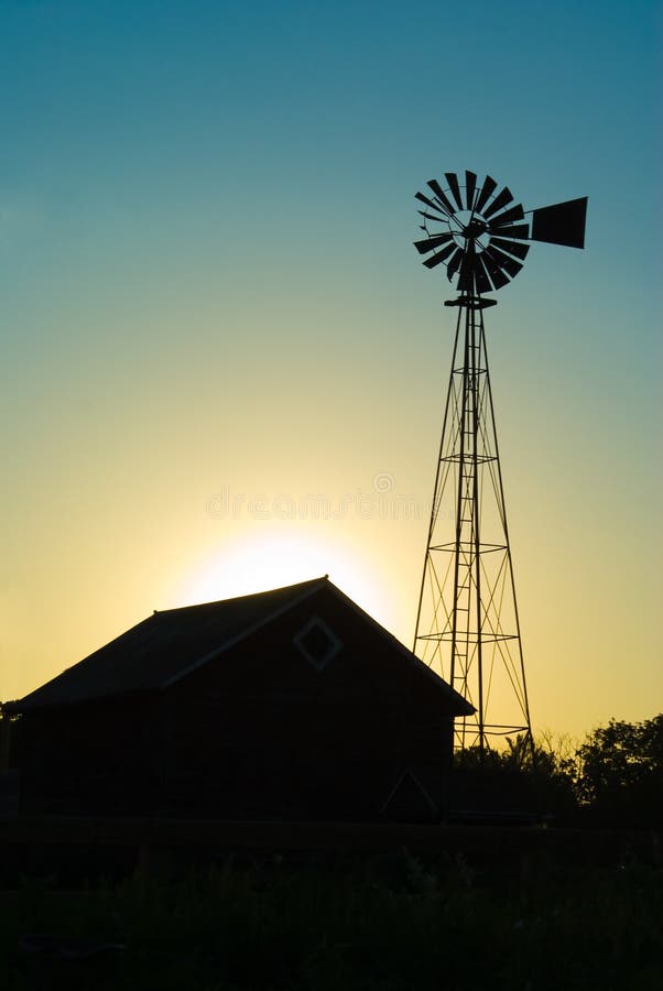 Old Windmill & Farm House Stock Photo - Image of field, culture: 5765610