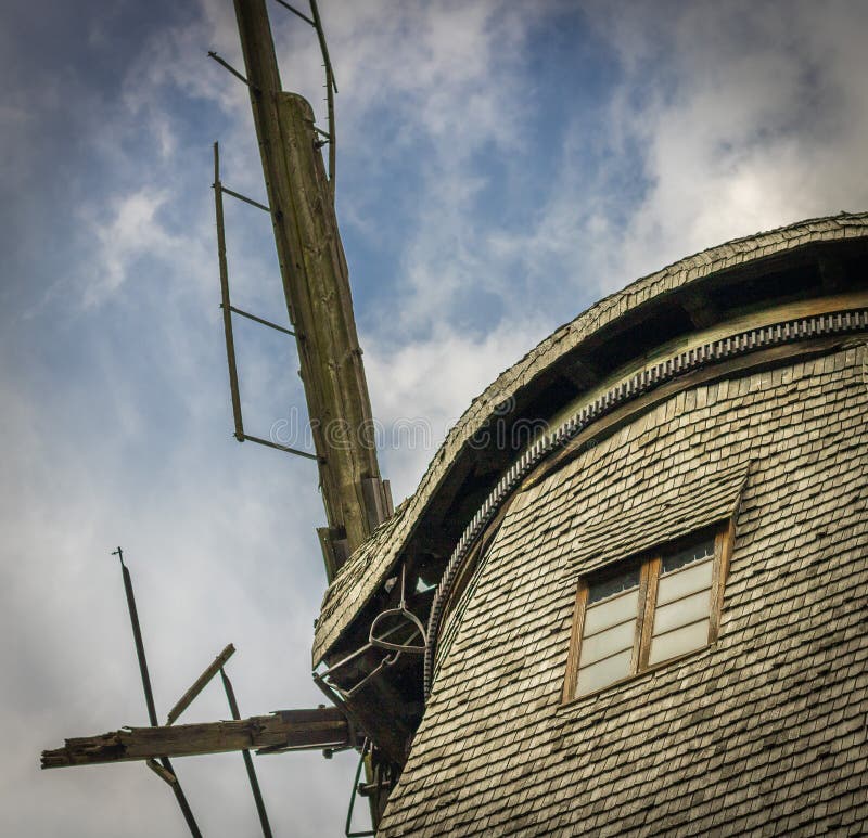 Old windmill on the field stock image. Image of history - 183092535