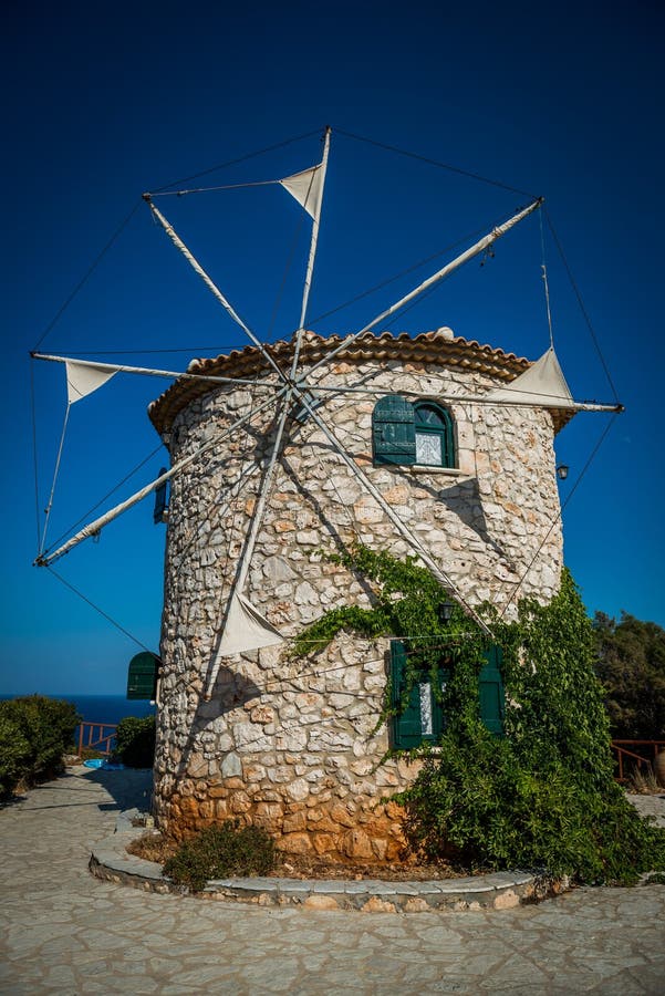 Old windmill stock photo. Image of motor, mediterranean - 48917546