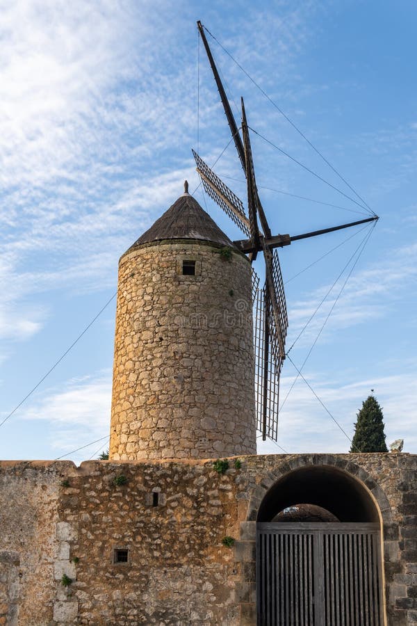 Old windmill made of stone stock image. Image of culture - 238455491