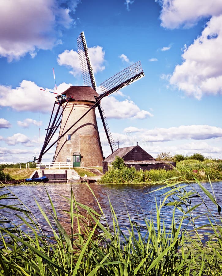 Old windmill stock photo. Image of summer, single, reed - 34729538