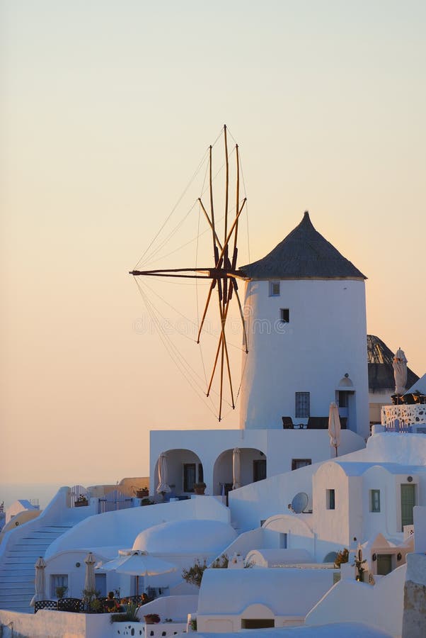 Old Windmill in Oia on the Island of Santorini Stock Photo - Image of ...
