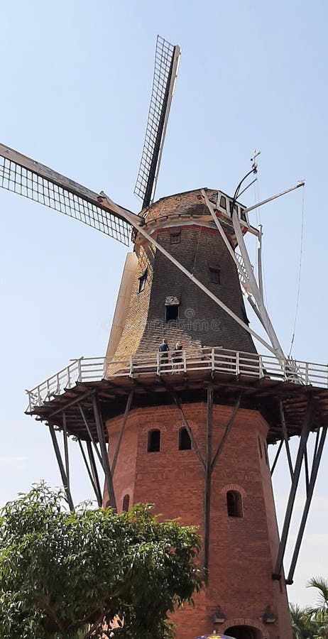 Old windmill stock image. Image of visitantes, back - 354208121