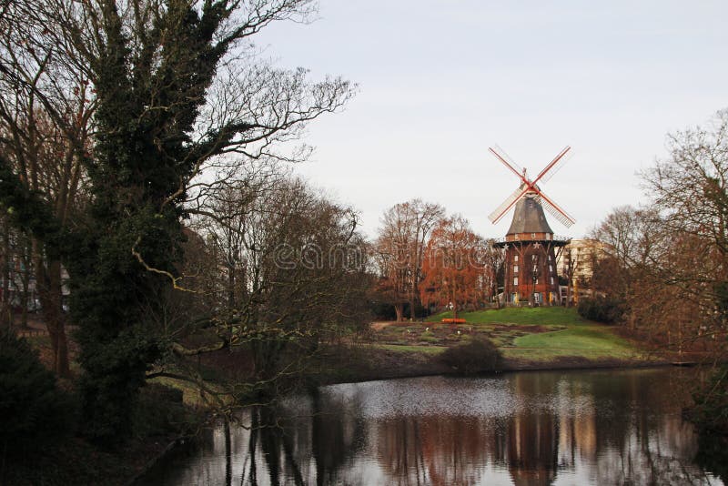 Windmill in Bremen, Germany Stock Image - Image of farmland, farm: 18682475