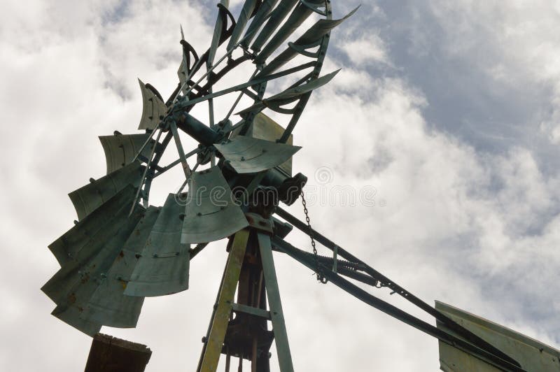 Old windmill pump stock photo. Image of wheel, lighting - 216780890