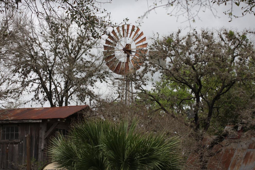 Old windmill and shack stock photo. Image of shack, brown - 87980752