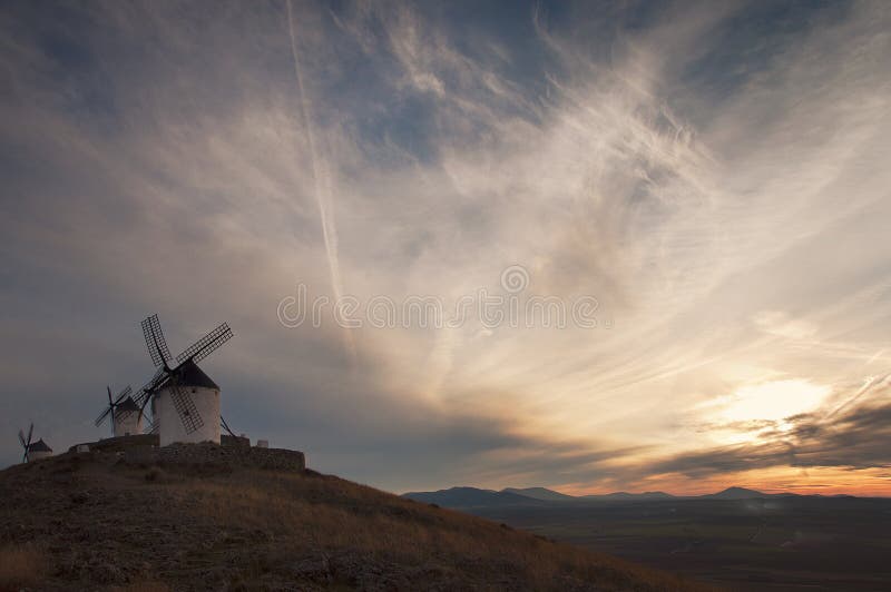 Windmill Twilight stock photo. Image of sunset, water - 13752902