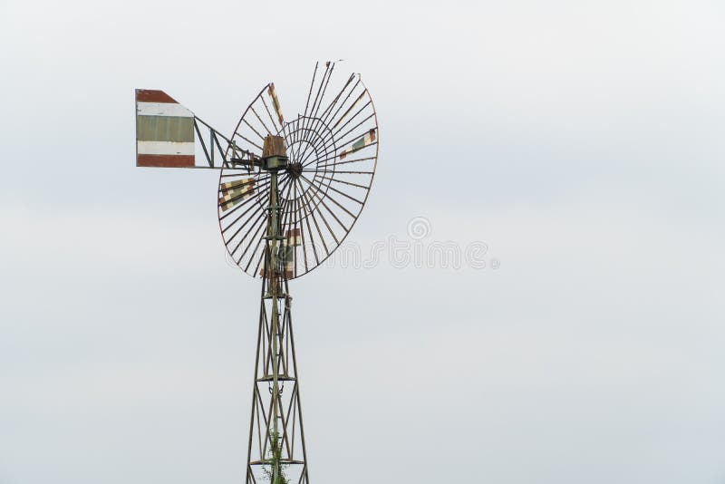 Old Windmill, Wind Power Station in the White Sky Energy Environmental ...