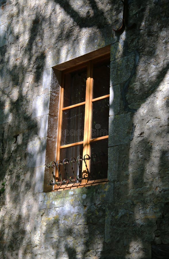 Old Window and Ancient Stonework Stock Image - Image of shutters ...