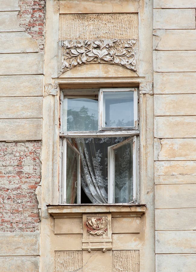 Old Window with the Architecture of Lviv Stock Photo - Image of ...