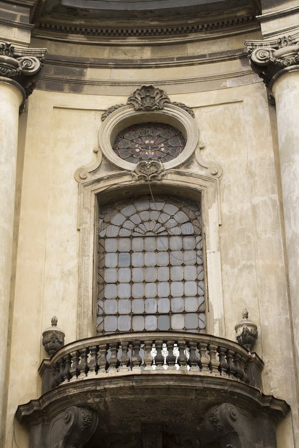 Old window with balcony. stock image. Image of church - 64817751