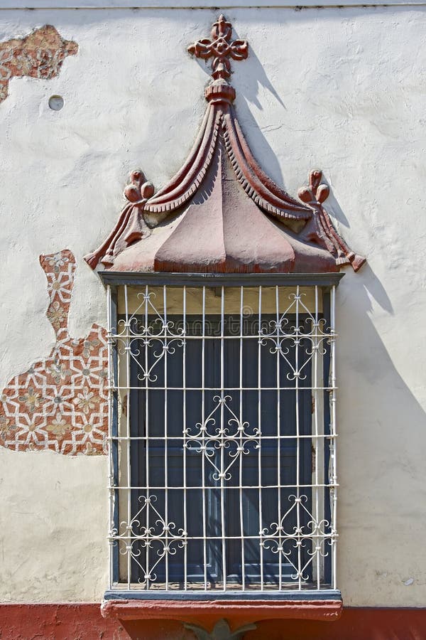 Old Window with Bars on a Colorful Facade Stock Photo - Image of ...
