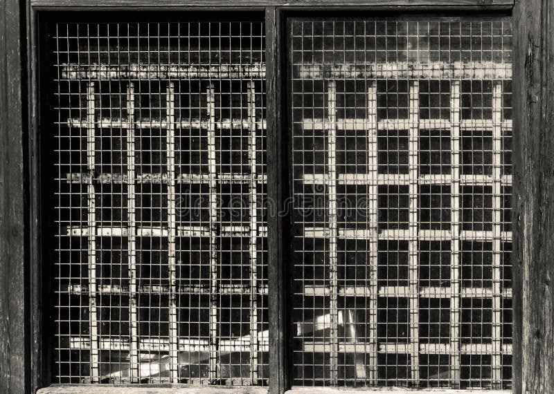 Old window with bars l stock image. Image of exterior - 97738939