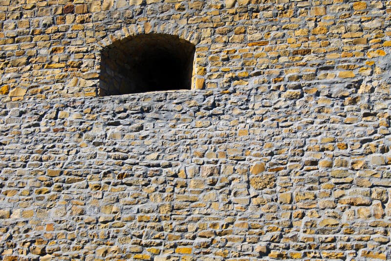 Old Window in Castle Stone Wall Stock Image - Image of brick, outdoors ...