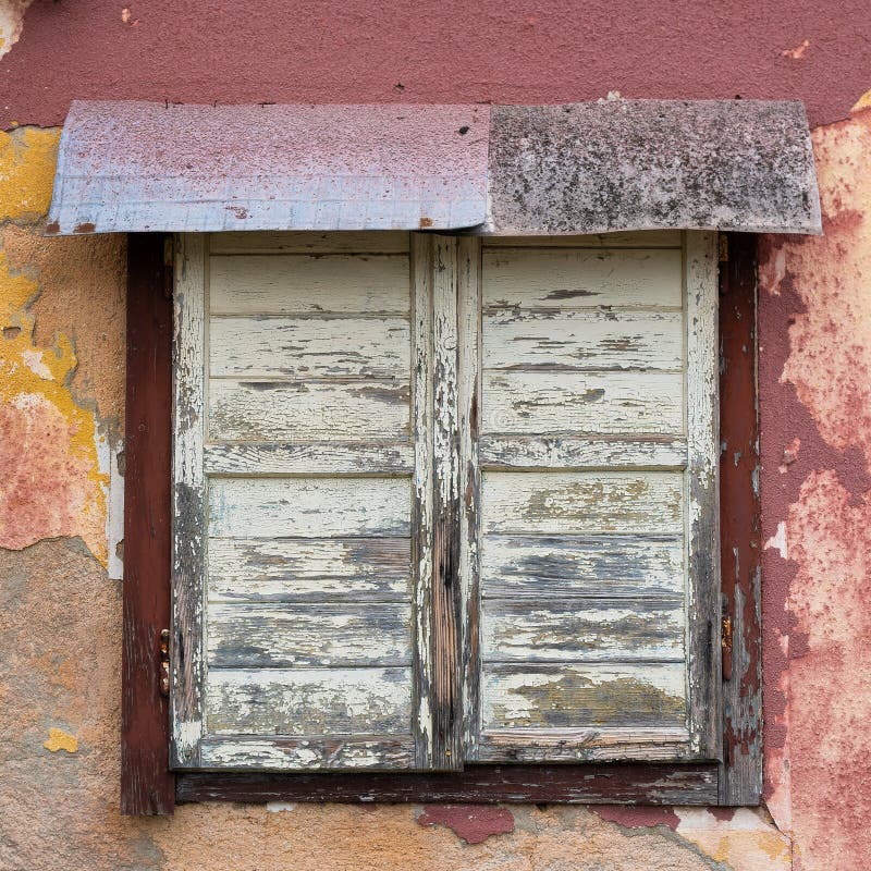 Old Window on Colorful Wall Stock Image - Image of color, object: 298297545