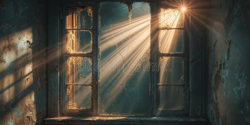 Old Window Dusty Glass Light Rays Shining Shadows Stock Photos - Free ...