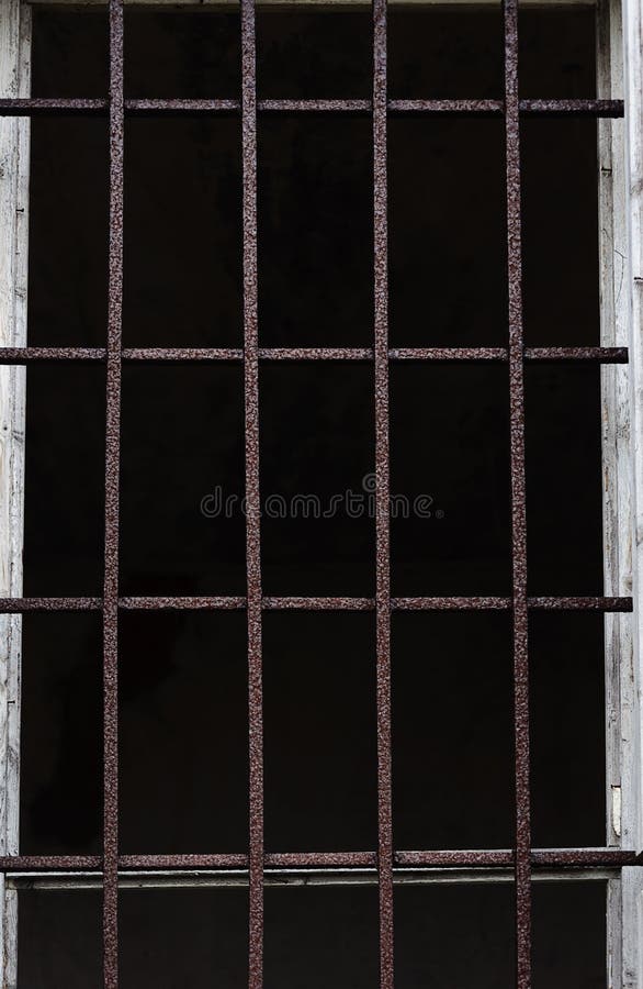 Old window with iron bars stock image. Image of wall - 126932075