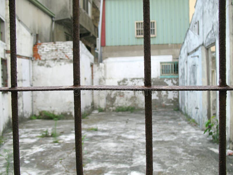 Old Window Iron Bars stock image. Image of deserted, focus - 93801865