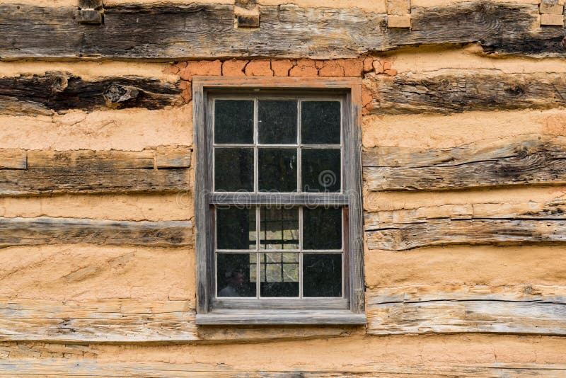 Old Window in Log Cabin stock photo. Image of building - 140429166