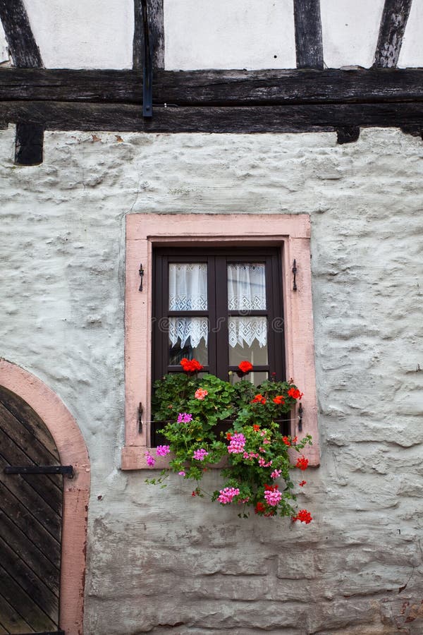Old Window on Medieval House Stock Photo - Image of decoration, masonry ...