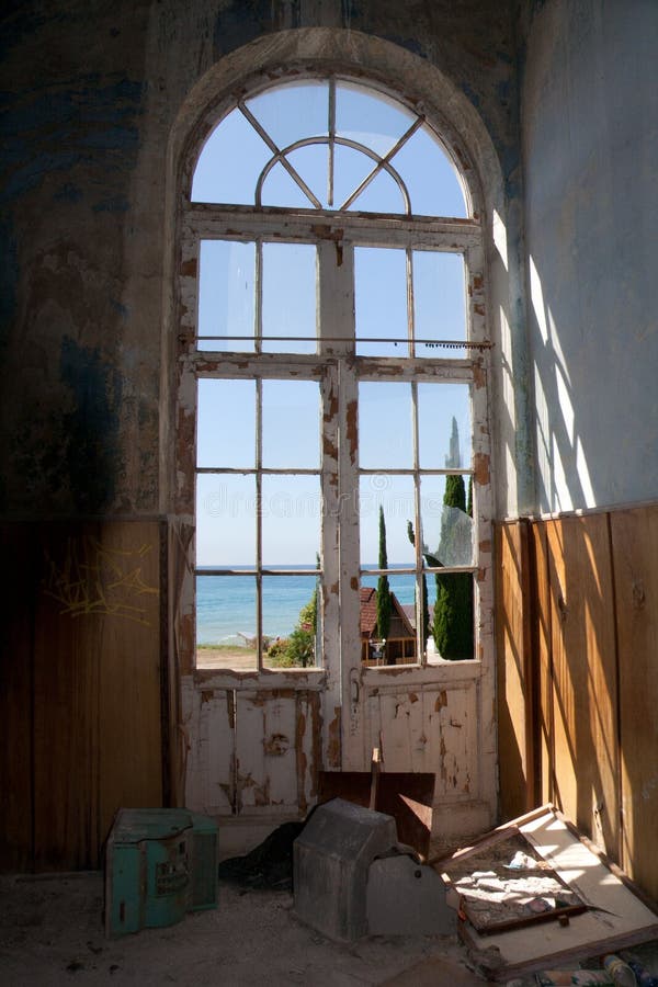 Old Window Overlooking the Sea Stock Photo - Image of design, indoor ...