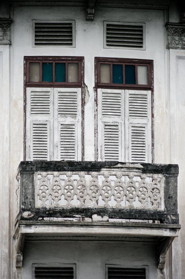 Old Window on the Retro Building Stock Image - Image of building ...