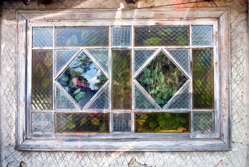 Old Window of Rustic Cottage Stock Photo - Image of retro, mosaic: 78985532
