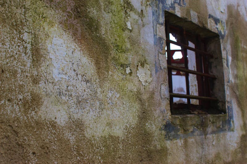 Old Window with Bars on Old Wall Stock Photo - Image of steel ...
