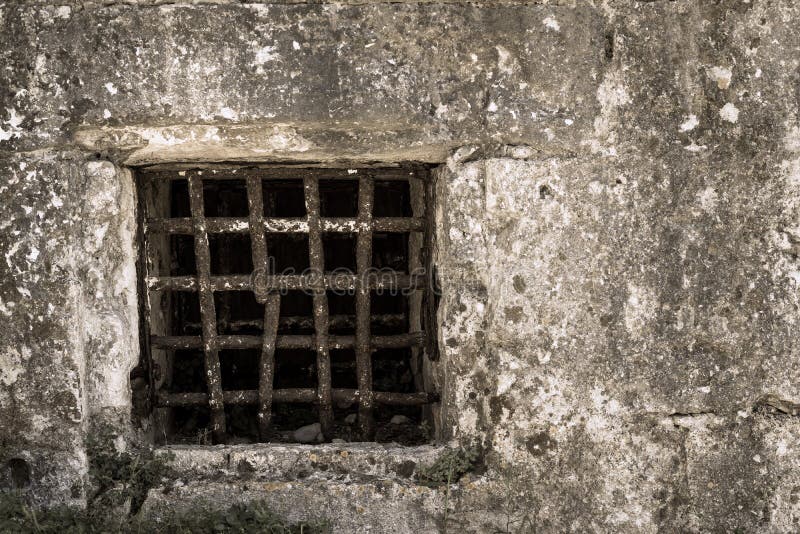 Old Window with a Rusty Grate on Ancient Wall Stock Image - Image of ...