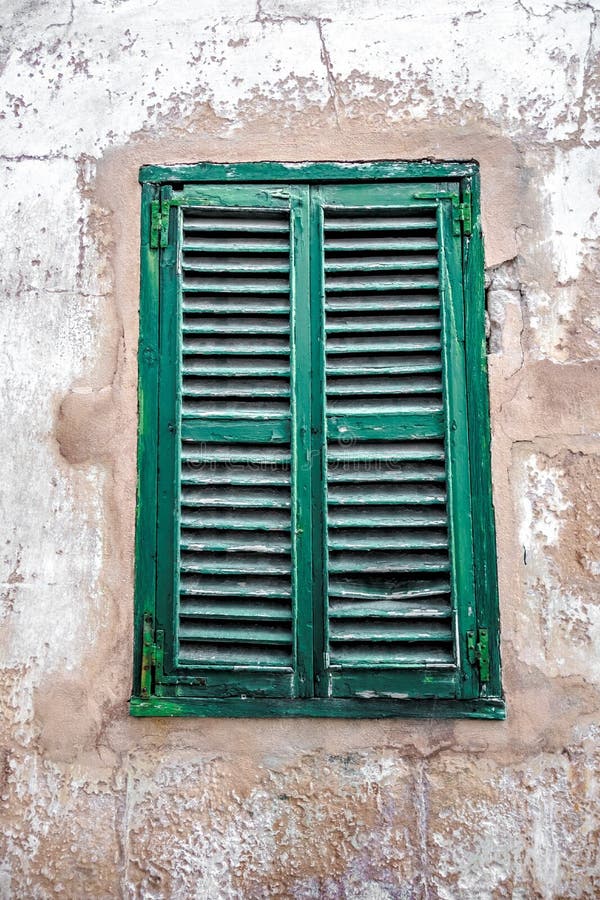 Old Window with Wind Shutter Stock Image - Image of shade, closed: 75594085