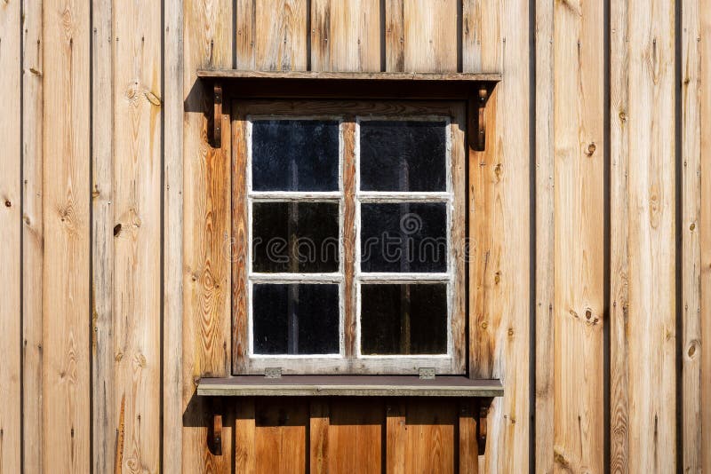 The Old Window of Old Wooden House. Background of Wooden Walls Stock ...