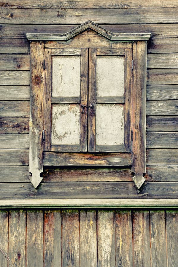 Old Window in a Wooden House Stock Image - Image of style, faded: 137817395