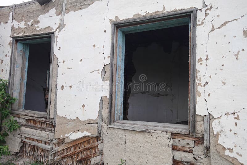 Old windows stock photo. Image of empty, cyan, calamity - 249513994