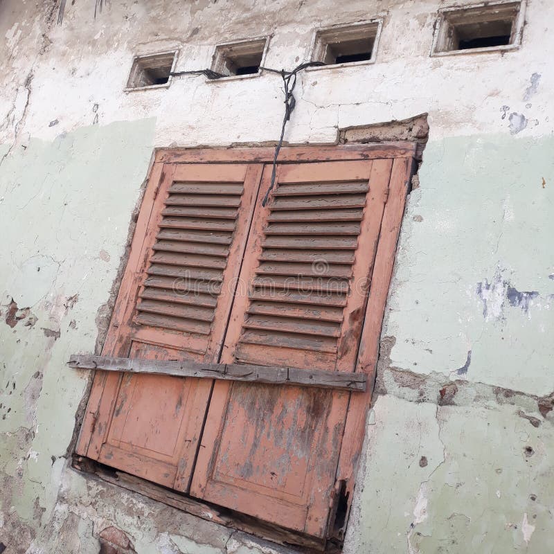 The Old Windows in Little Alley Stock Photo - Image of street, wood ...