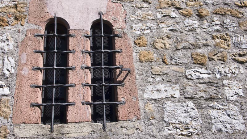 Old Windows with Metal Bars Stock Photo - Image of decayed, historic ...